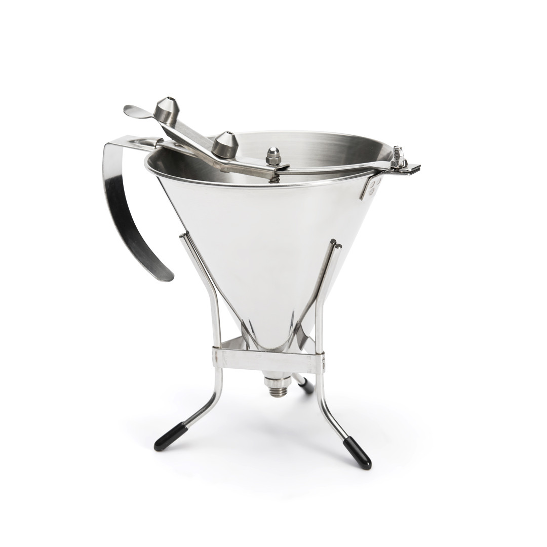Piston funnel with stand 1,5 L. KWIK PRO, stainless steel, stainless ...