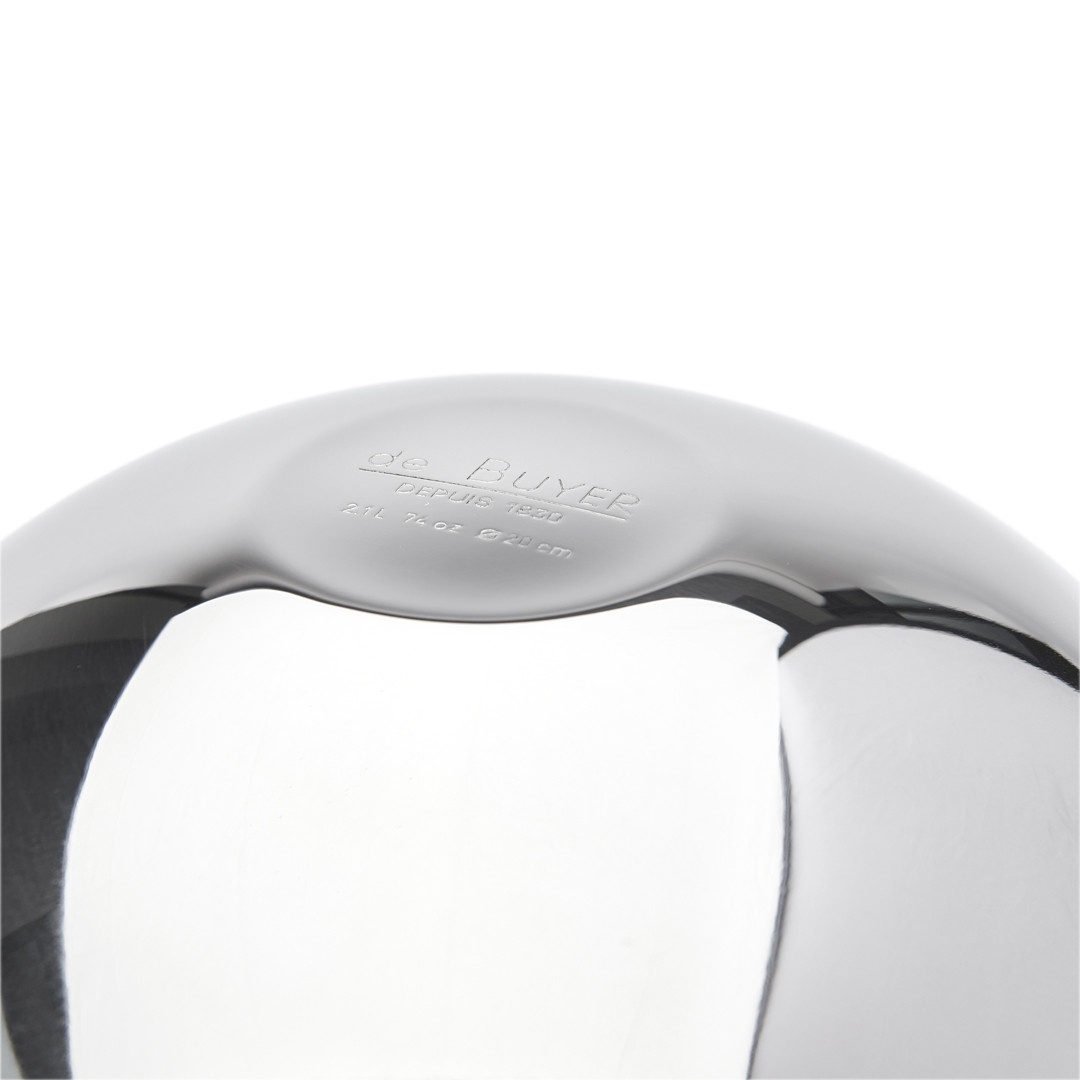 Stainless steel hemispherical bowl Ø20cm round opened edge - de Buyer